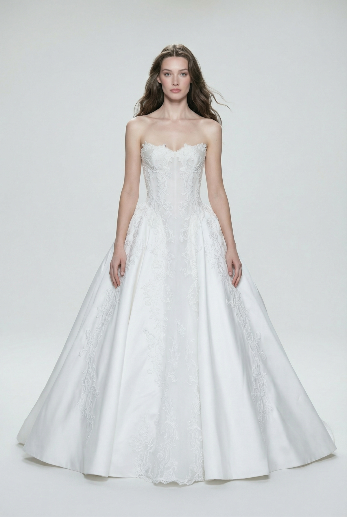 Sculpted Lace Corset Ball Gown | Nueve Bridal